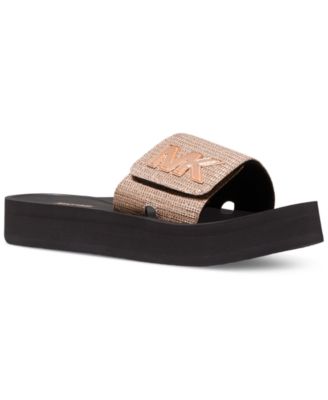 MICHAEL Michael Kors Women's MK Platform Logo Pool Slide Sandals - Macy's