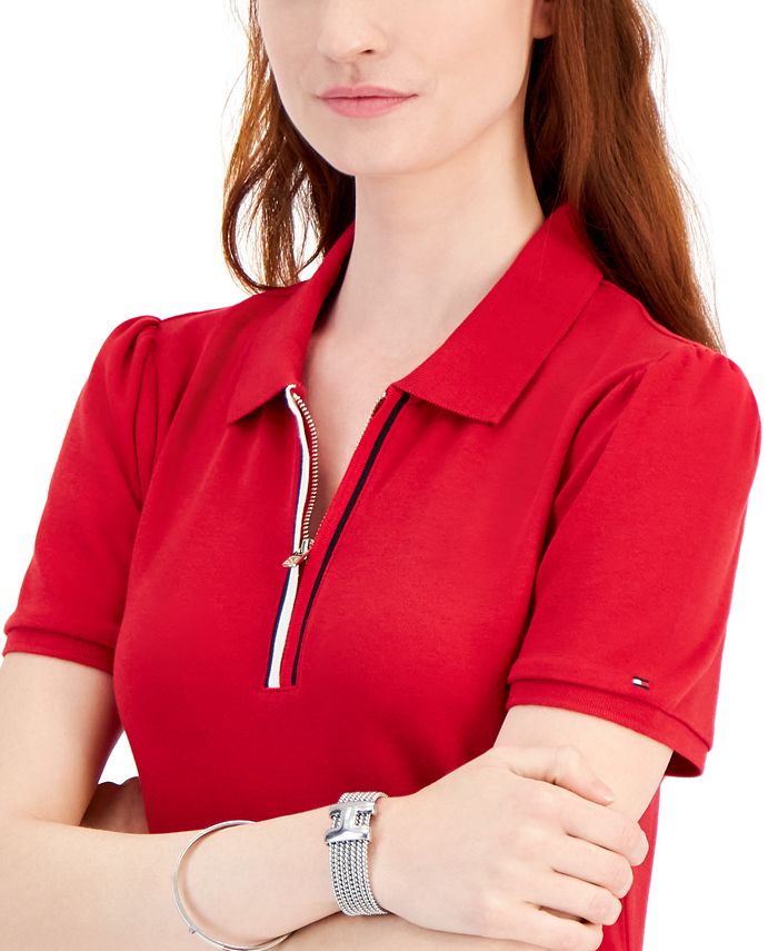 Tommy Hilfiger Women's Zip-Front Cotton Polo Dress - Macy's