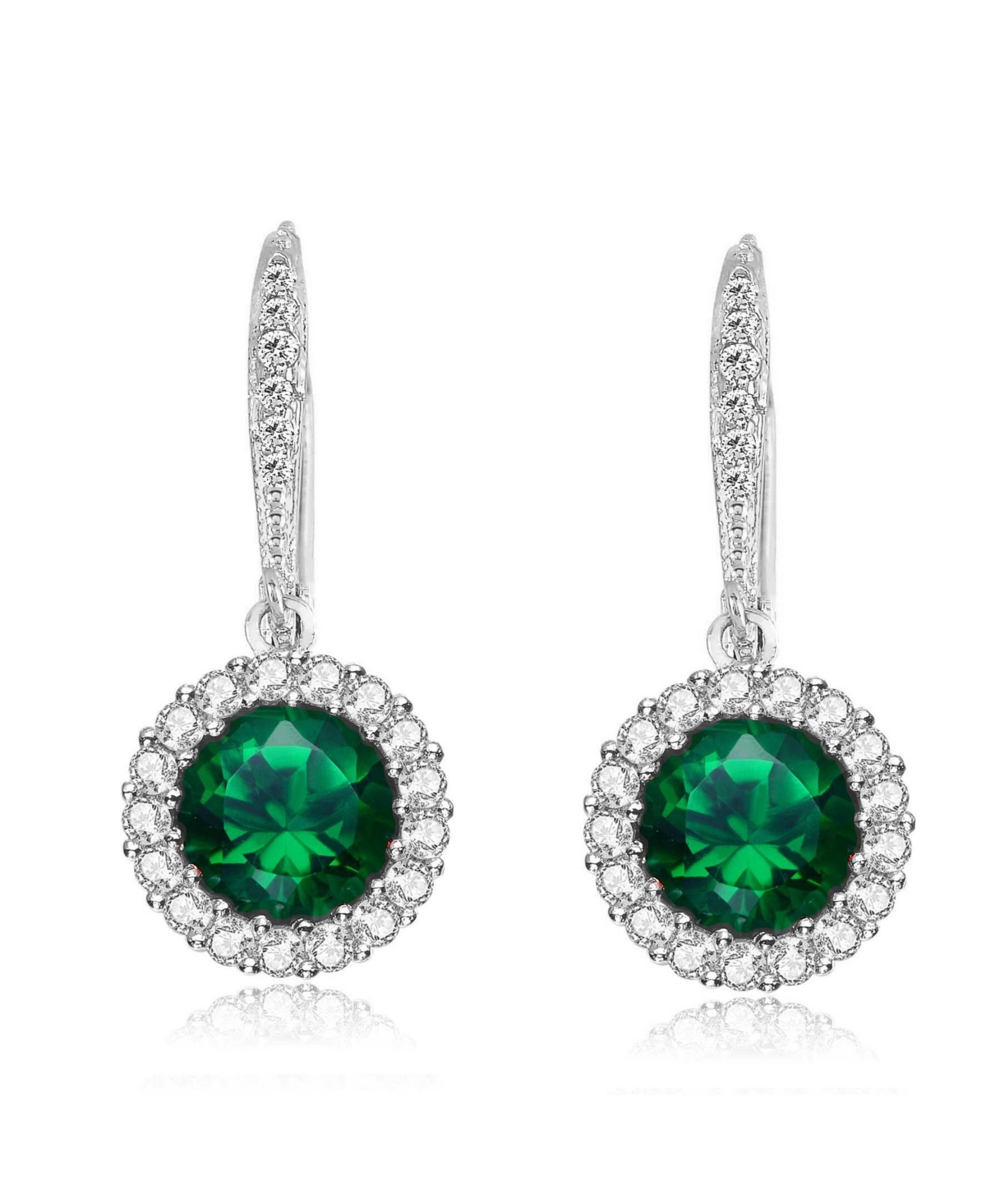 Click here for Sparkling Halo Circle Drop Earrings in Sterling Si... prices