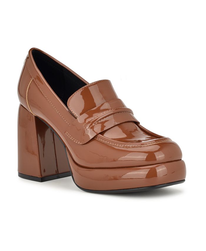 Nine West Women's Verge Slip-On Square Toe Block Heel Loafers - Macy's