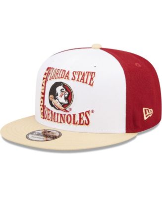 Men's New Era White, Garnet Florida State Seminoles Retro Sport 9FIFTY ...