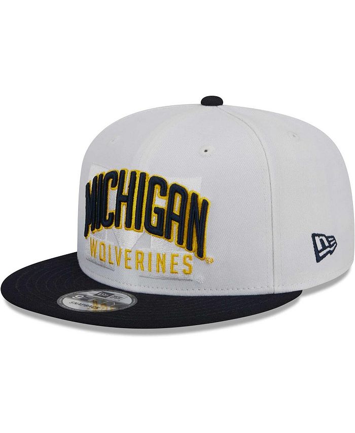 New Era Men's White, Navy Michigan Wolverines Two-Tone Layer 9FIFTY ...
