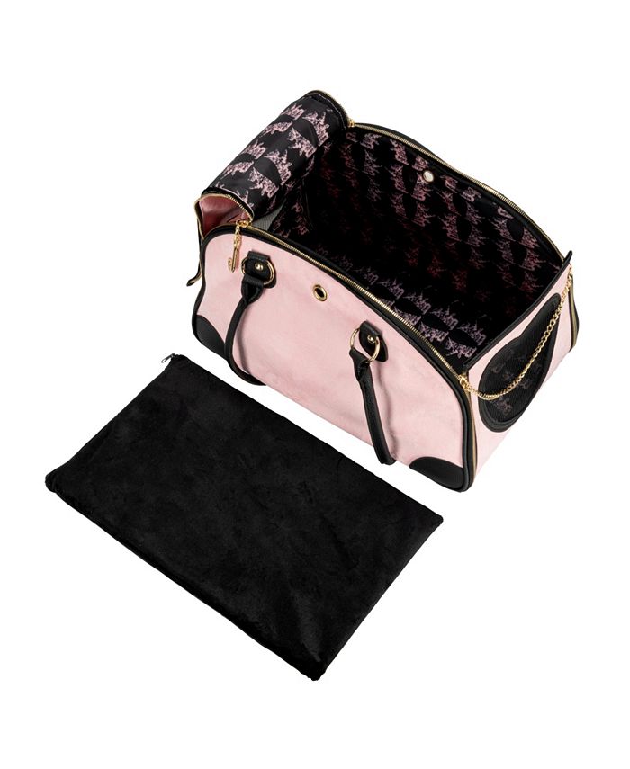 Juicy Couture Faux Suede Printed Crown Pet Carrier - Macy's