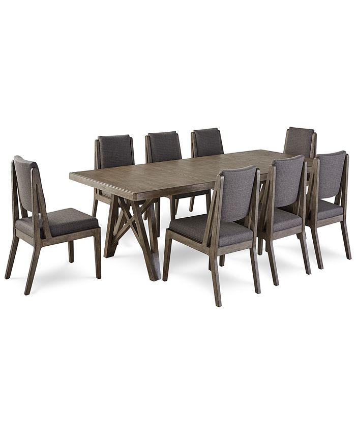 Furniture Milton Park 9-Pc. Dining Set (Rectangular Table & 8 Side ...