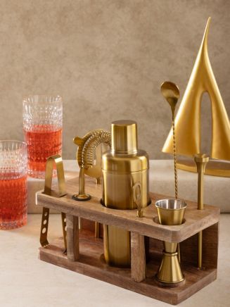 GAURI KOHLI Belaire Bar Tools Set - Gold - Macy's