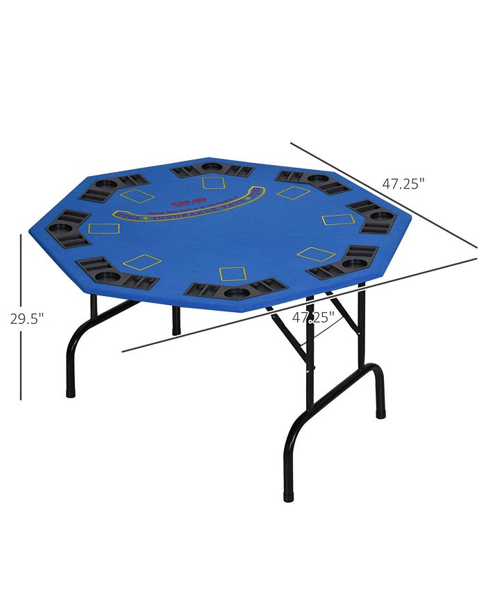 Soozier 47" 8 Player Folding Octagon Poker Table Blackjack Poker Game ...