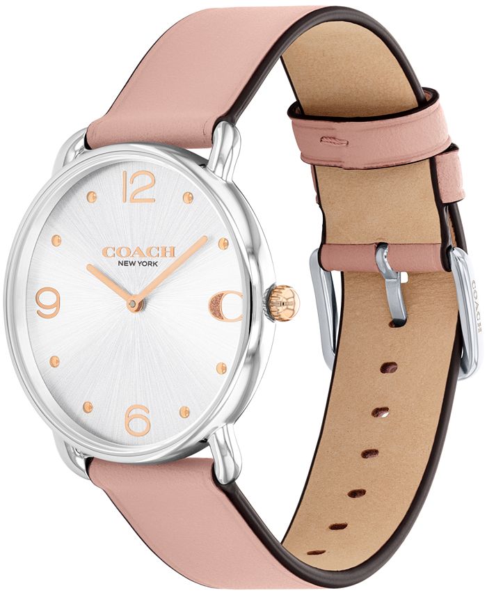 COACH Women's Elliot Blush Leather Strap Watch, 36mm - Macy's