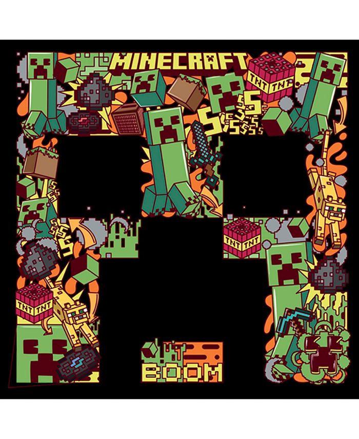 Microsoft Boy's Minecraft Creeper Collage Child T-Shirt - Macy's