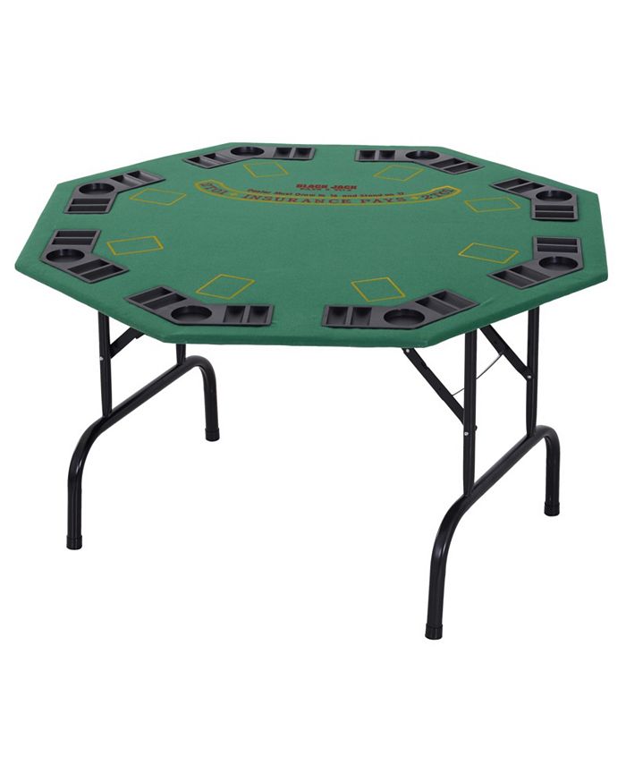 Soozier 47" 8 Player Folding Octagon Poker Table Blackjack Poker Game ...