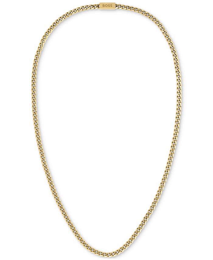 Hugo Boss Men's Gold Ion-Plated Chain 24" Necklace - Macy's