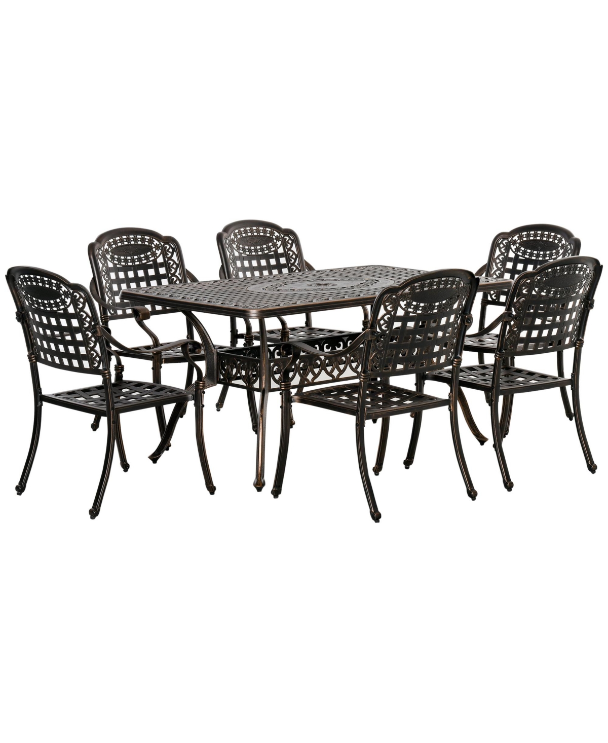 Click here for Outsunny 7-Piece Patio Dining Set w/ 6 Armchairs &... prices