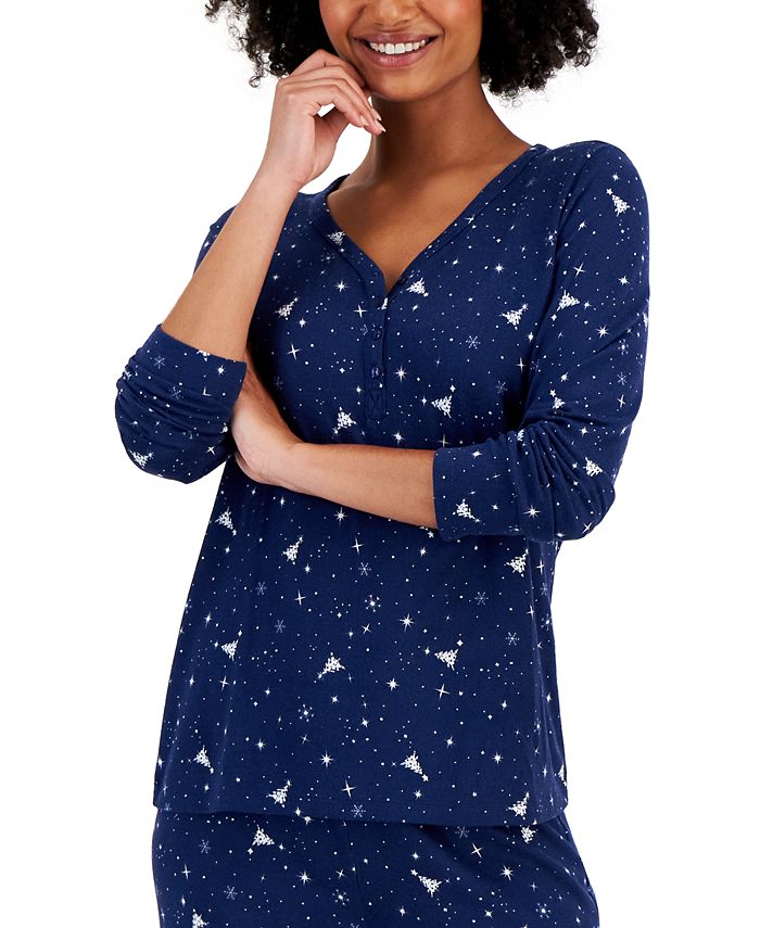 Charter Club Women's Long Sleeve Soft Knit Packaged Pajama Set, Created ...