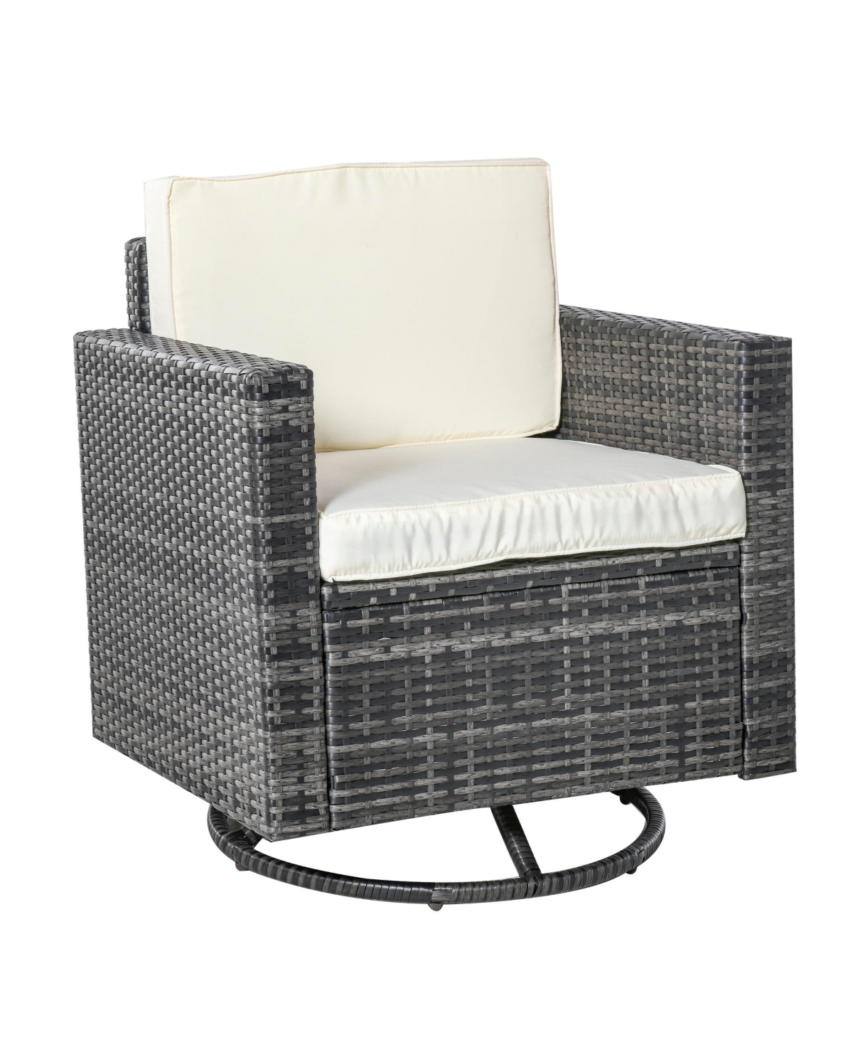 Click here for Outsunny Rattan Wicker Swivel Rocking Chair with A... prices