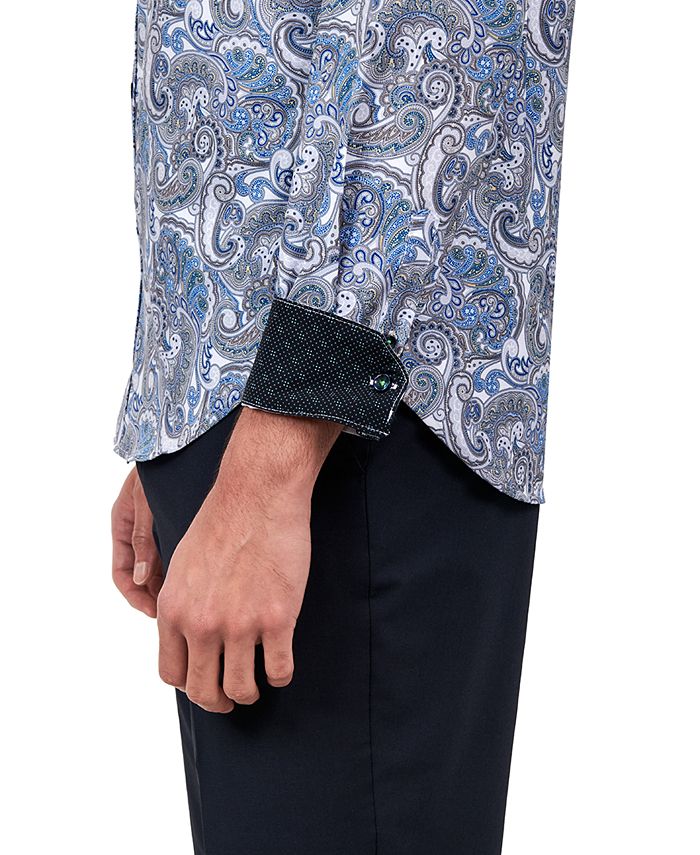 Society of Threads Men's Regular-Fit Non-Iron Paisley Performance ...