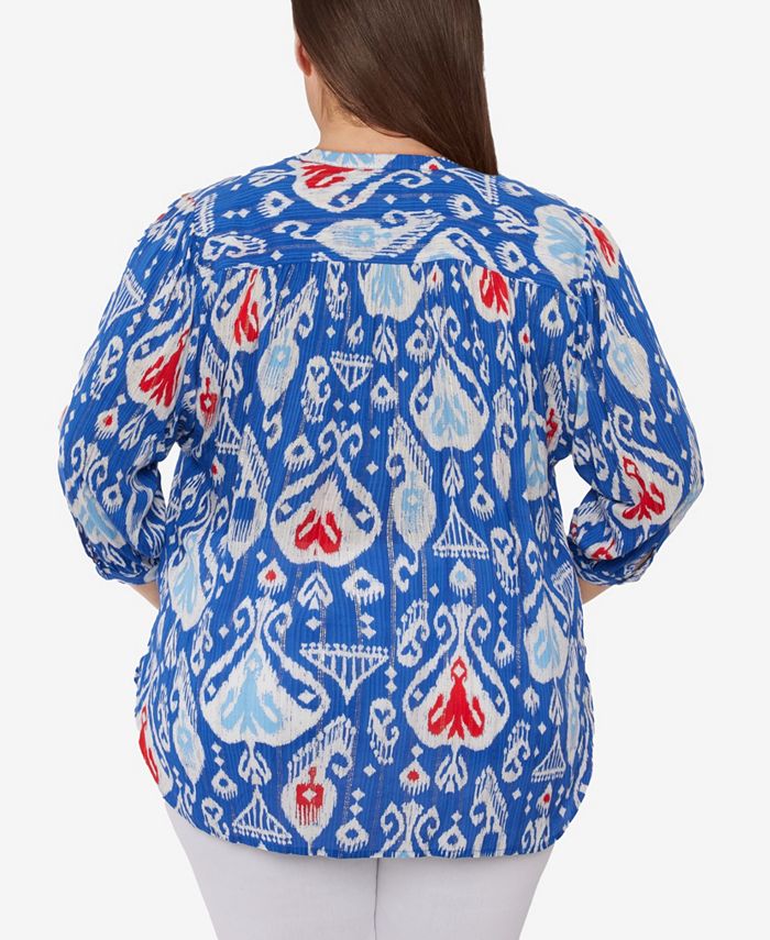 Ruby Rd. Plus Size Woven Allover Printed Top - Macy's