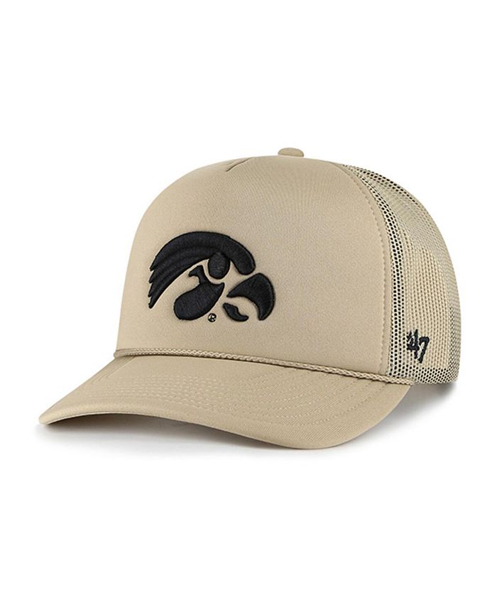 '47 Brand Men's Khaki Iowa Hawkeyes Foam Front Mesh Trucker Snapback ...