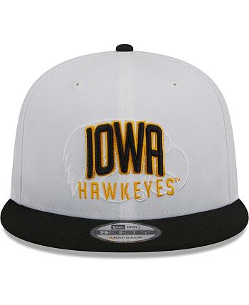 New Era Men's White and Black Iowa Hawkeyes Two-Tone Layer 9FIFTY ...