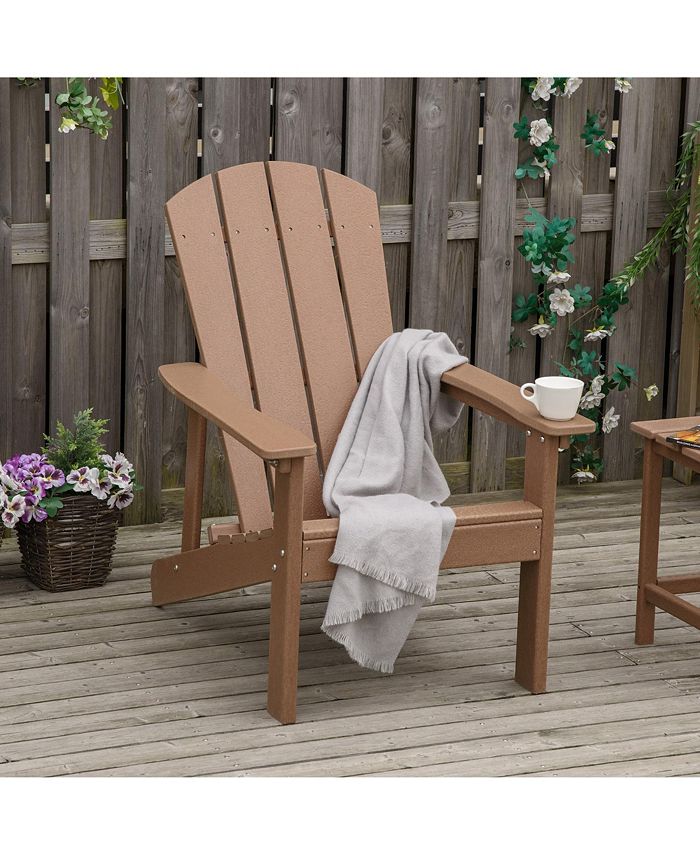 Outsunny Oversized Adirondack Chair, Outdoor Fire Pit & Porch Seating ...