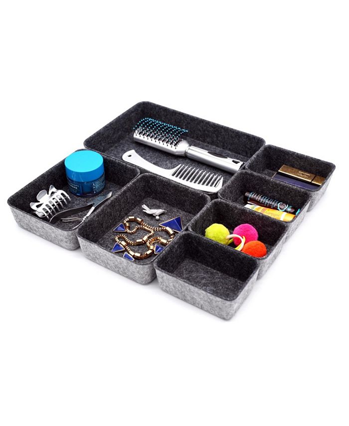 Welaxy Felt 7 Piece Drawer Organizer Tray Set - Macy's