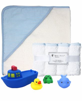 Baby Mode Signature Baby Boys Bath Towel, Washcloth, and Toys, 9 Piece ...