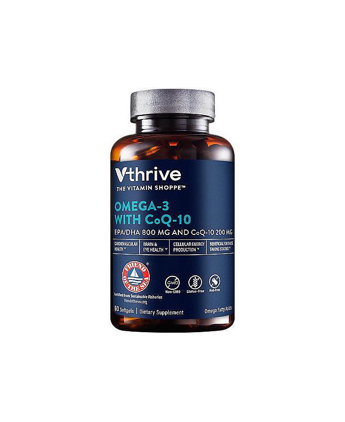 Vthrive Omega-3 with CoQ-10 - Supports Cardiovascular Health - 800 MG ...