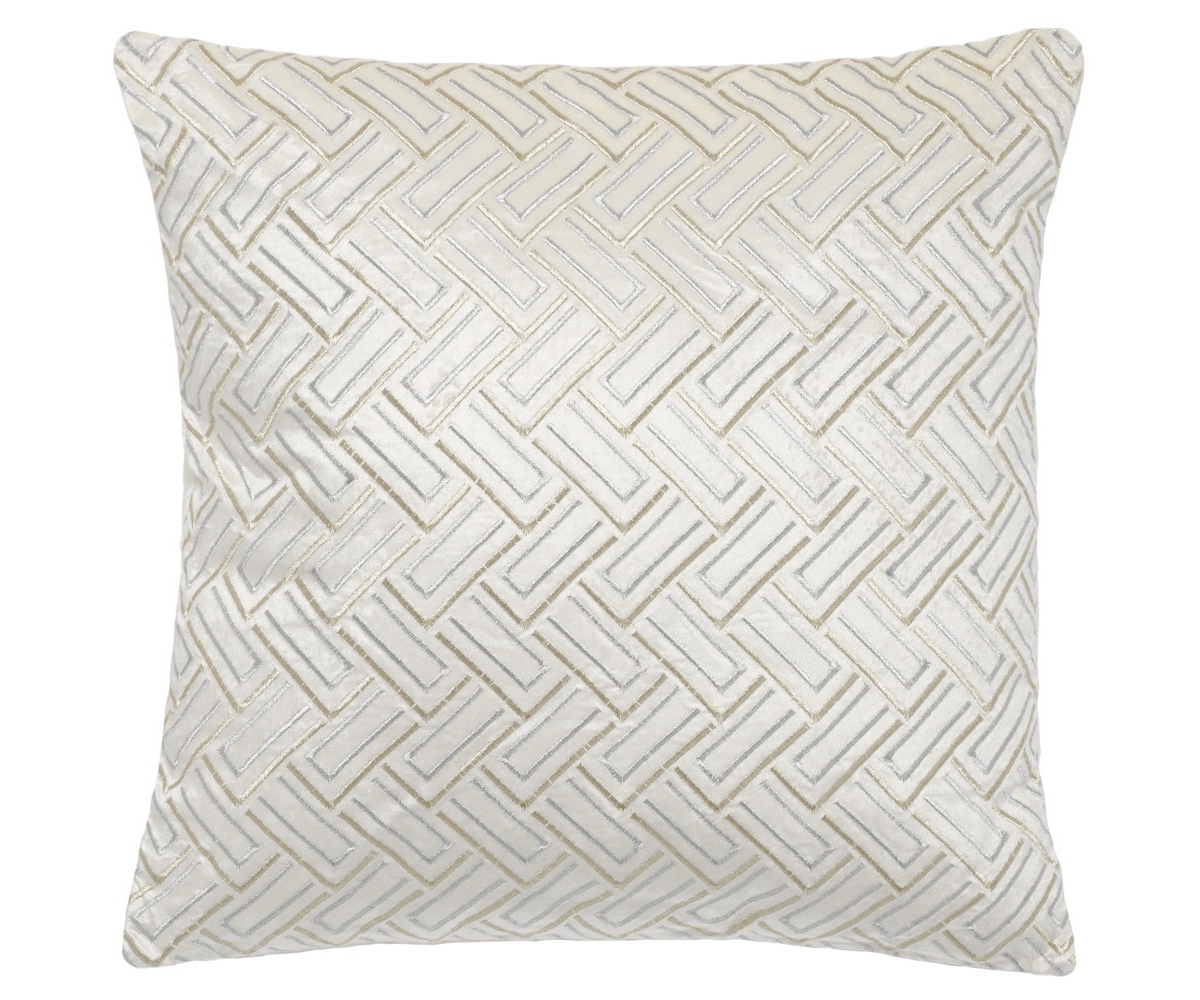 Click here for Safavieh Metallic 20 x 20 Pillow - Grey/gold prices