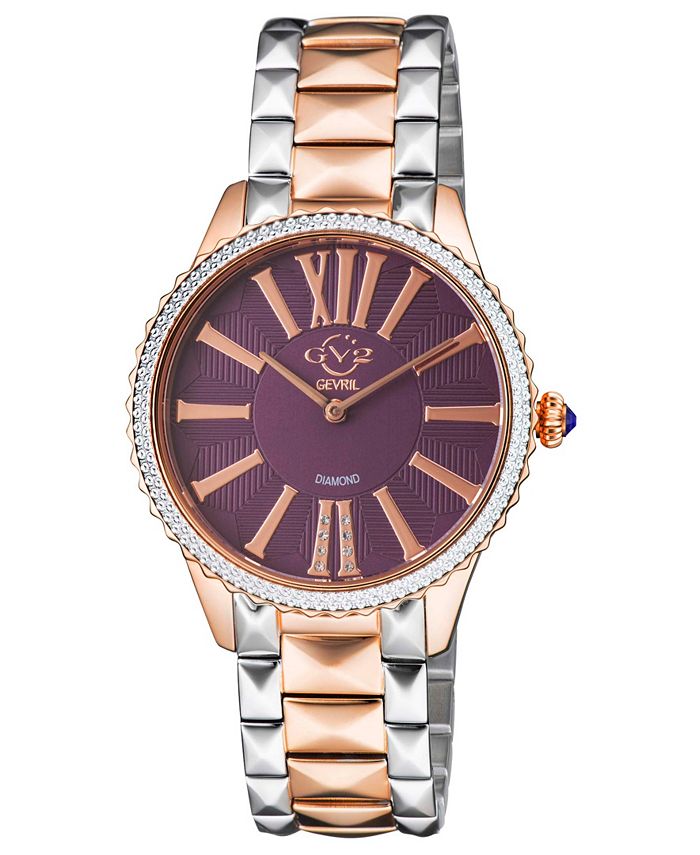 GV2 by Gevril Women's Siena Swiss Quartz Two-Tone Stainless Steel Watch ...