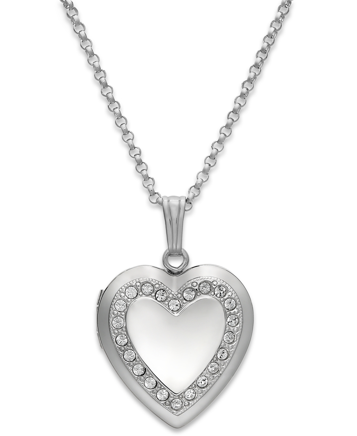 Click here for Crystal Heart Locket Necklace in Sterling Silver -... prices