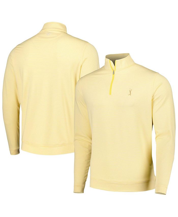 Peter Millar Men's Yellow THE PLAYERS Perth Sugar Stripe Quarter-Zip ...