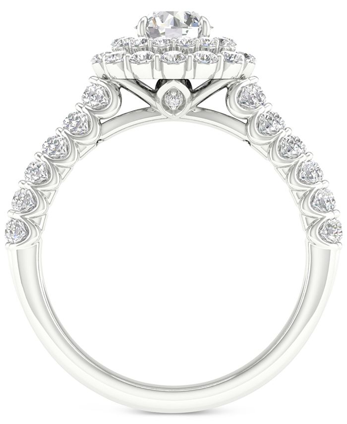 Macy's Diamond Double Halo Multi-Row Engagement Ring (1-1/2 ct. t.w ...