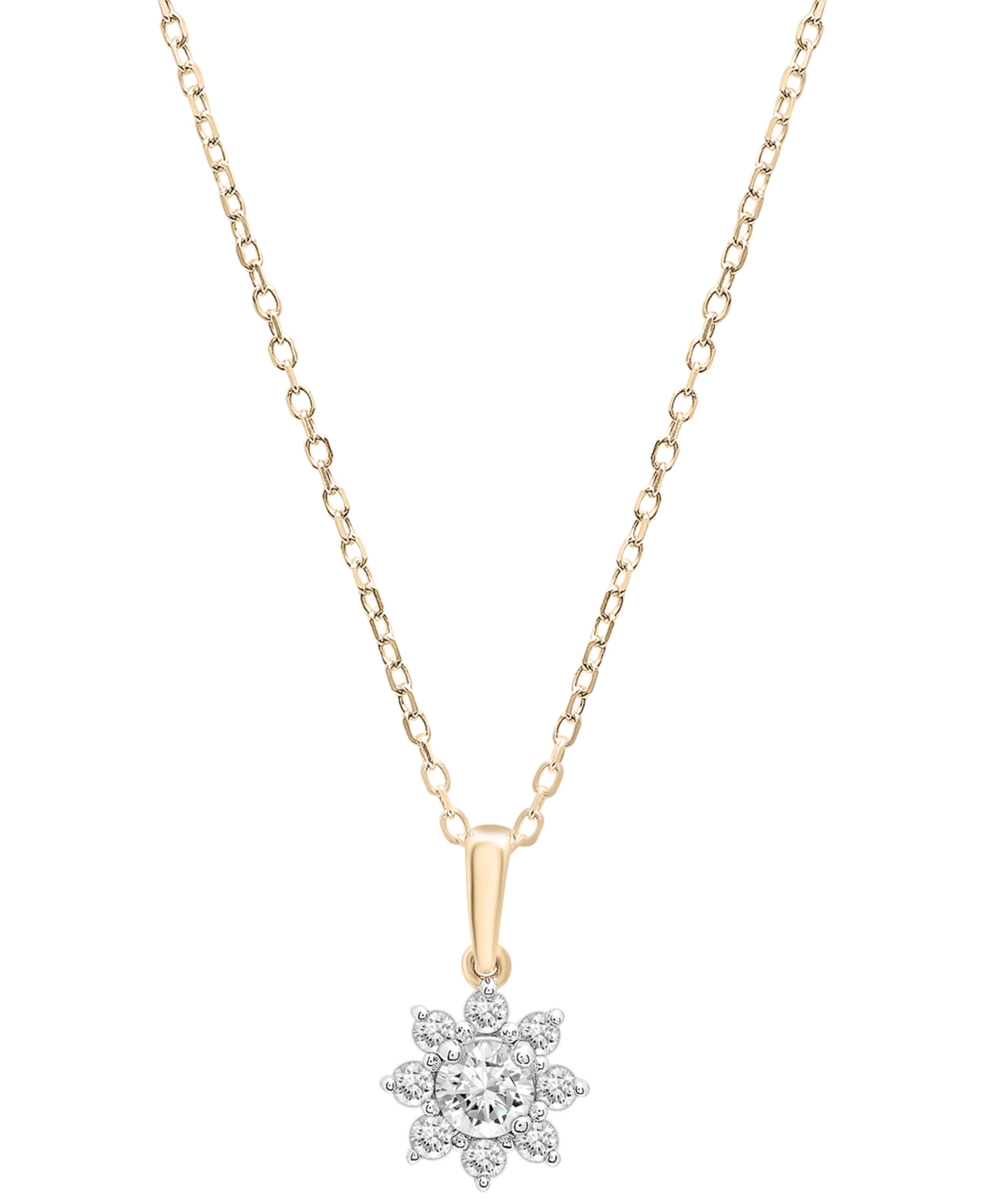 Click here for Diamond Star Flower Pendant Necklace (1/3 ct. t.w.... prices