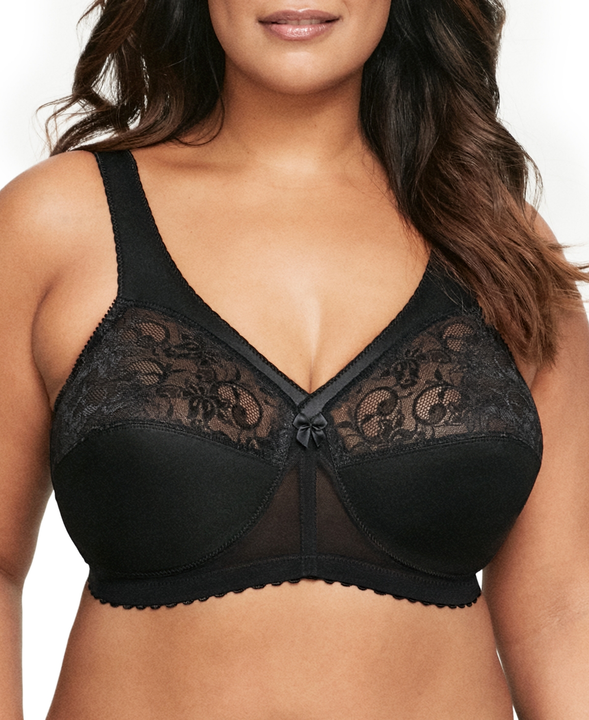 Womens Full Figure Plus Size MagicLift Original Wirefree Support Bra 1000 - Black