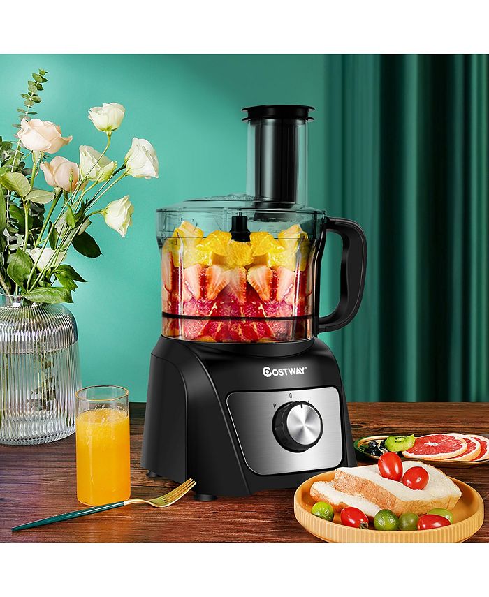 Costway 8 Cup Food Processor 500W Variable Speed Blender Chopper w/ 3 ...