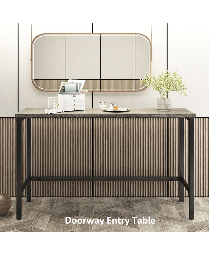 Simplie Fun Counter Height Extra Long Dining Table Set With 3 Stools ...