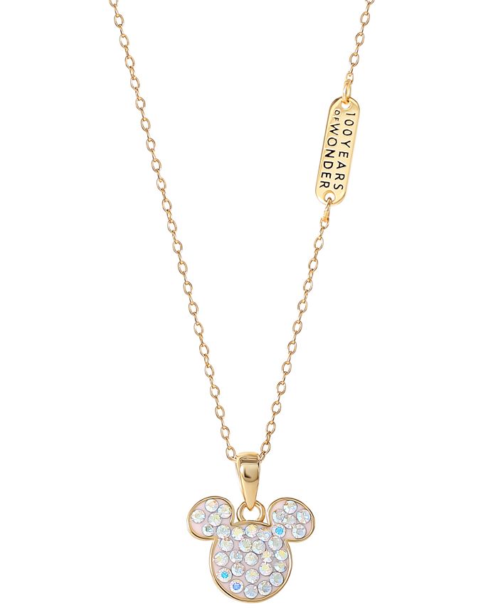 Disney Crystal Mickey Mouse Pendant Necklace in 18k Gold-Plated ...