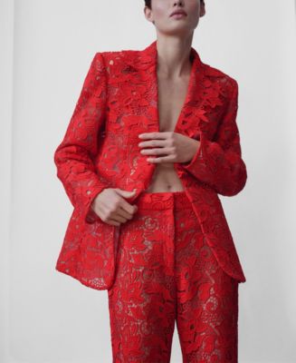 MANGO Women's Guipure Suit Pants - Macy's
