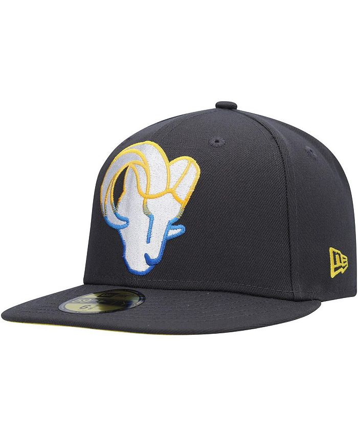 New Era Men's Graphite Los Angeles Rams Color Dim 59FIFTY Fitted Hat ...