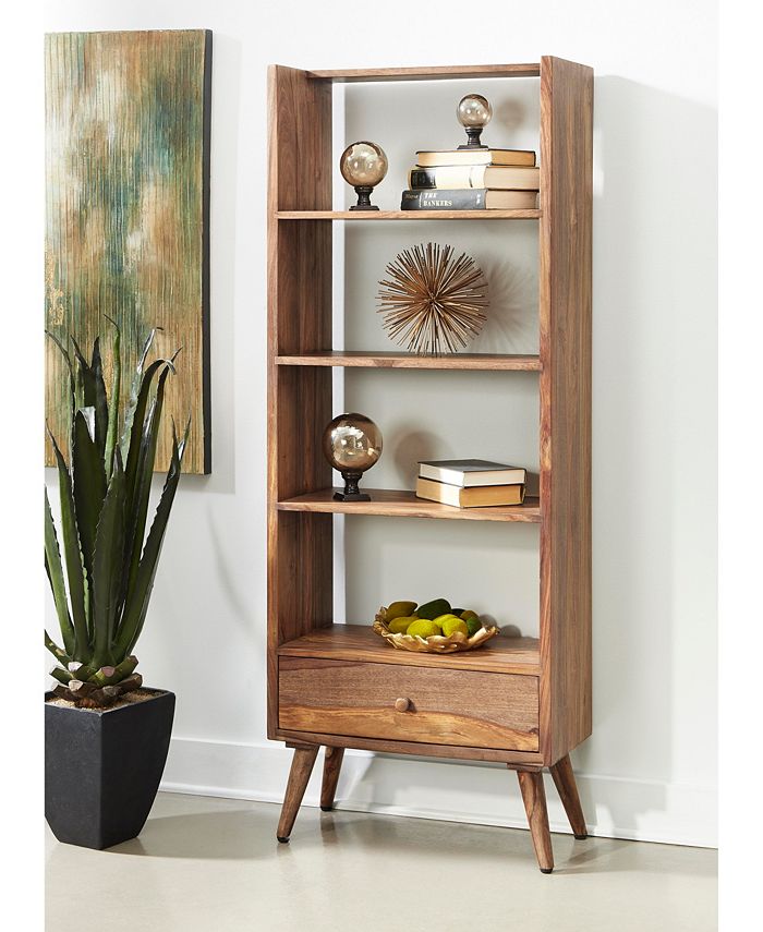 Coast to Coast Briggs Solid Sheesham Wood Bookcase Etagere with Four ...
