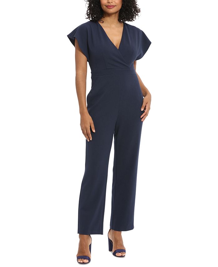 London Times Women's Batwing V-Neck Side-Pocket Jumpsuit - Macy's