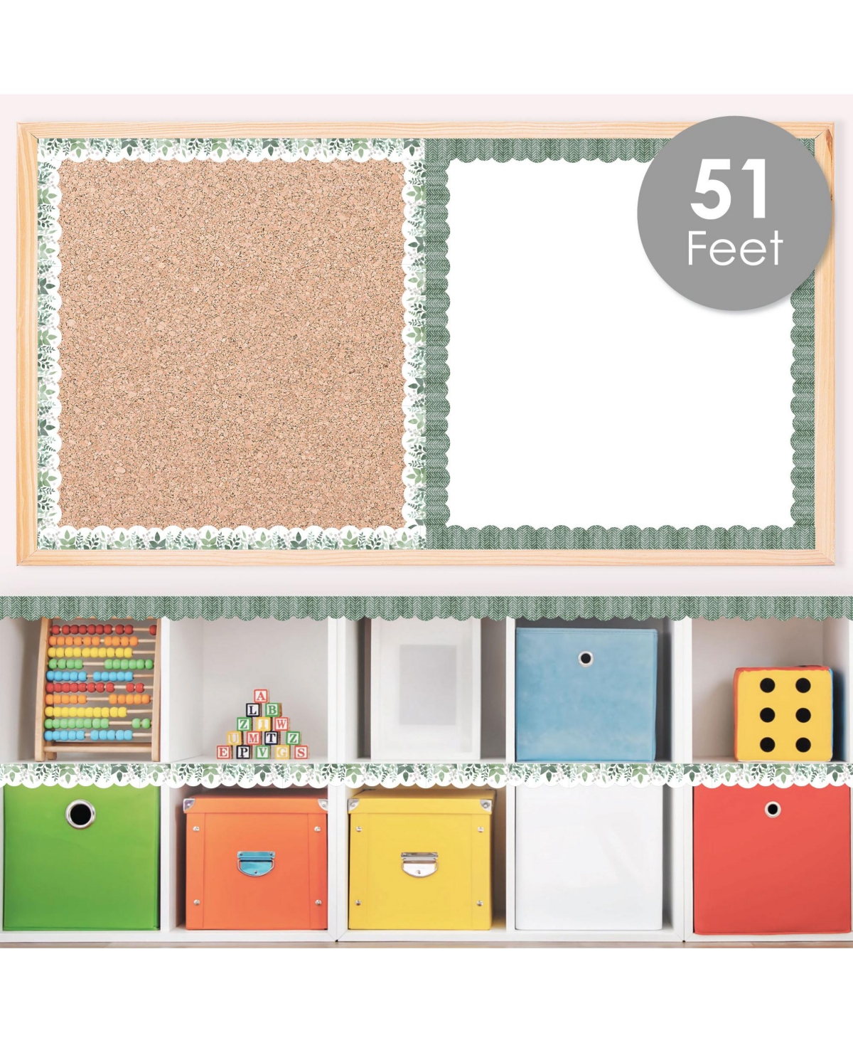 Big Dot Of Happiness Eucalyptus Greenery - Scalloped Classroom Decor ...