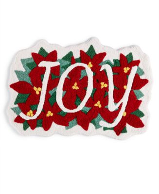 Holiday Lane Poinsettia Joy Sculpted Holiday Rug, 20" x 30 ...