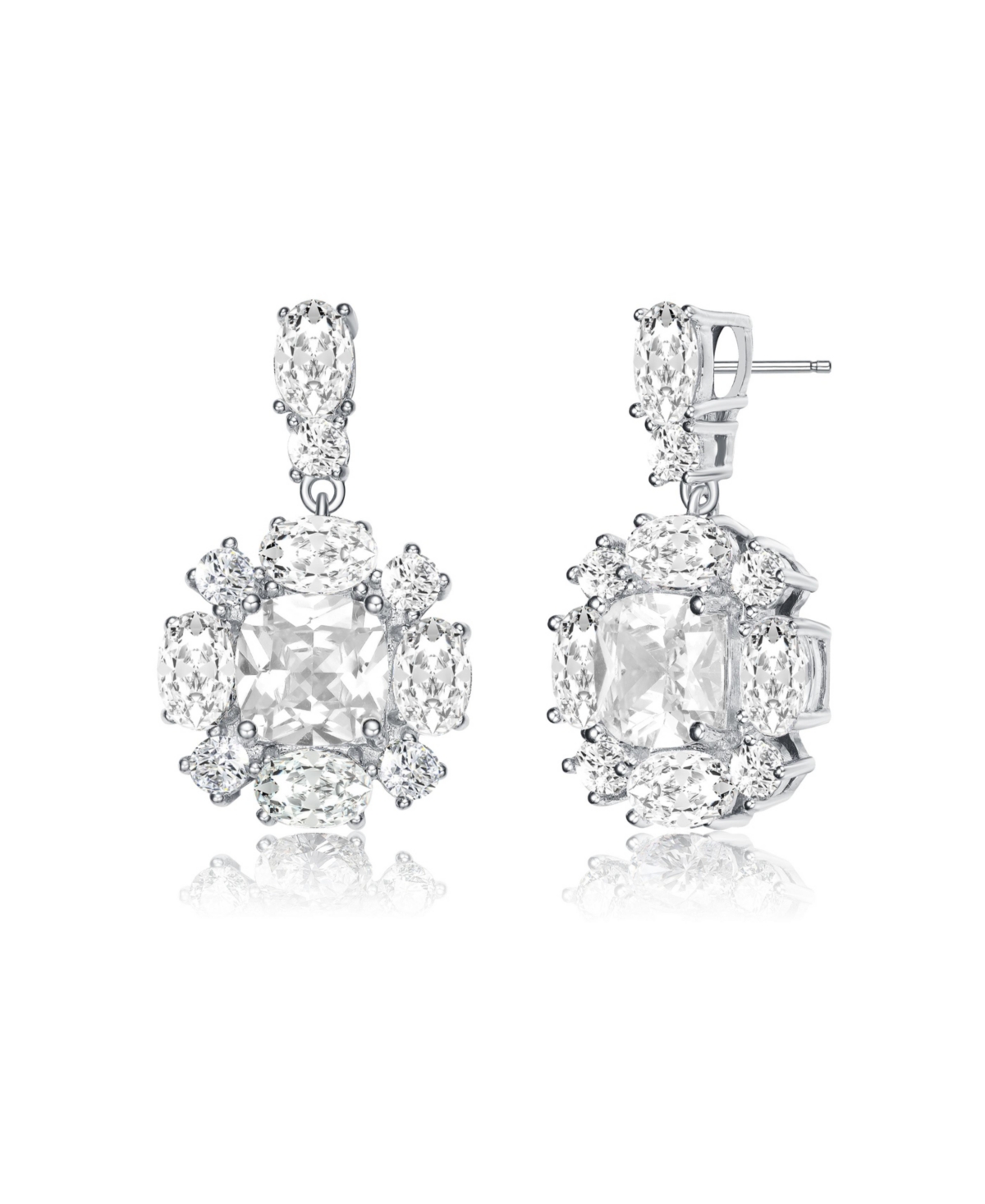Click here for White Gold Plated Cubic Zirconia Accent Dangle Ear... prices