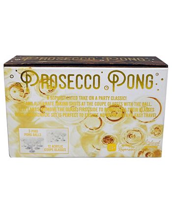 TMD Holdings Wood Grain Prosecco Pong Boxed Game with 12 Acrylic Coupe ...