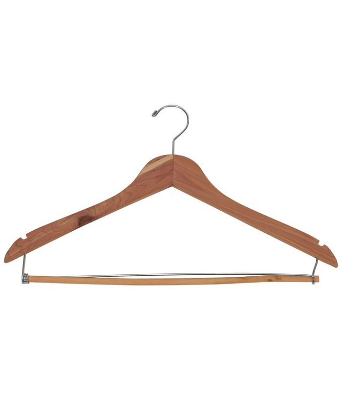 Household Essentials Cedar Hanger, Locking Bar, Set of 4 - Macy's