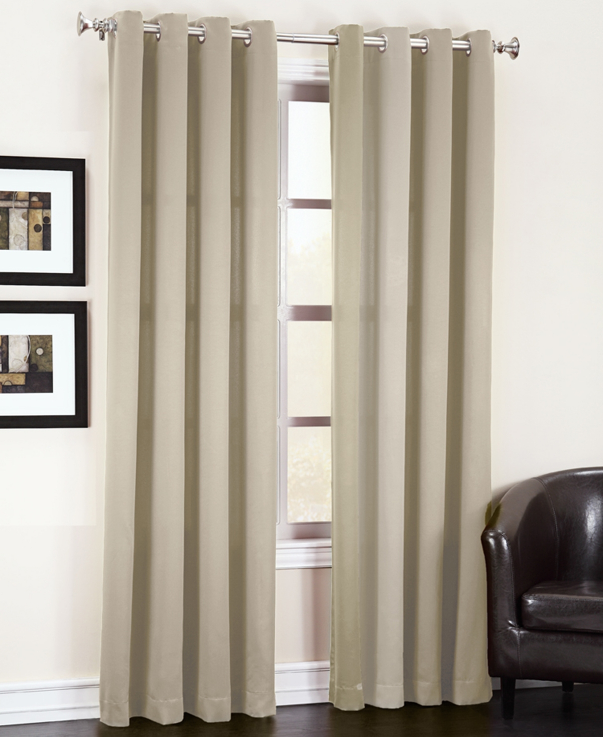 Click here for Grant Room Darkening Grommet Curtain Panel - Stone prices