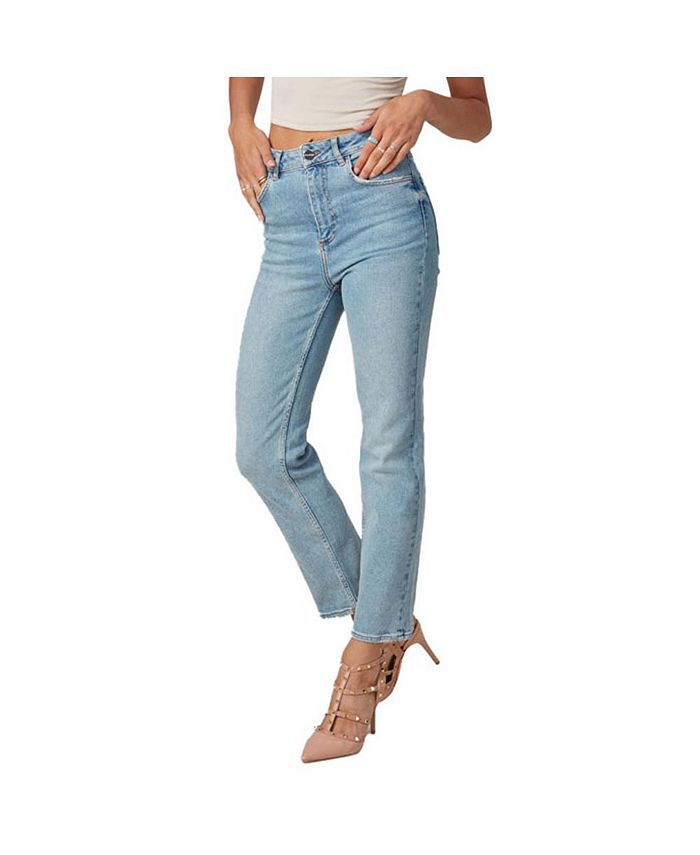 Lola Jeans Women's DENVER-DS High Rise Straight Jeans - Macy's
