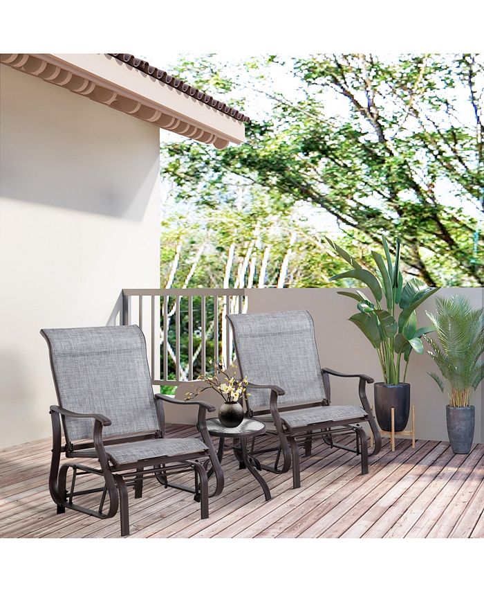 Outsunny Outdoor Swing Glider Chair, Patio Mesh Rocking Chair with ...
