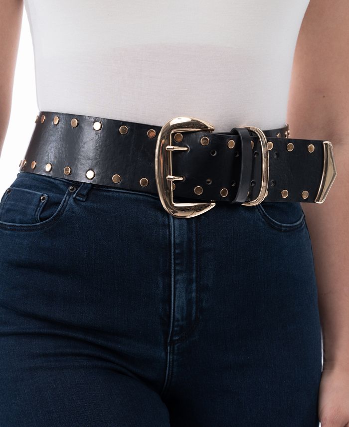 I.N.C. International Concepts Women's Wide Studded Stretch Belt ...