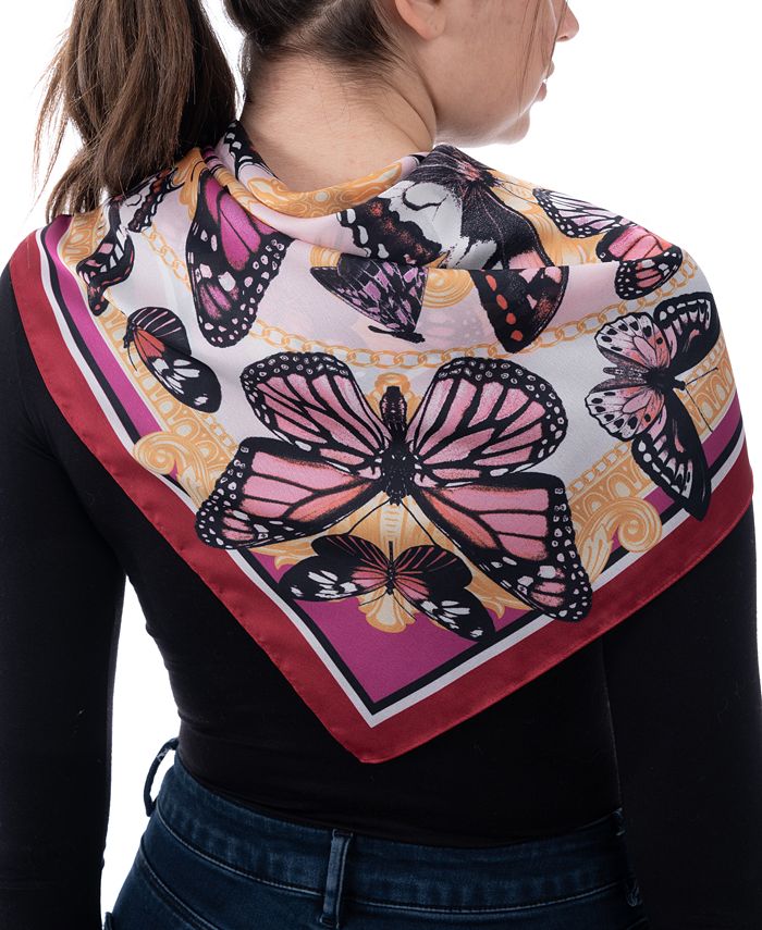 I.N.C. International Concepts Women's Butterfly-Print Square Scarf ...