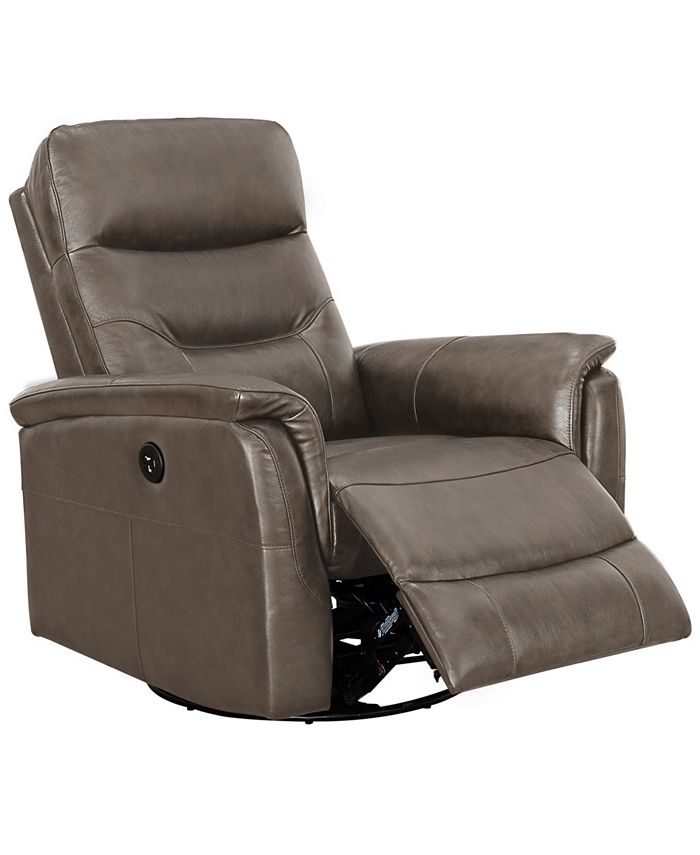 Abbyson Living Palma Leather Power Swivel Glider Recliner - Macy's